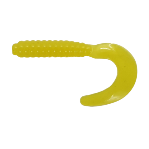 CURLY TAIL GRUB 1"-YELLOW 15PP